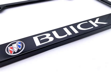 Black Plastic License Plate Frame W Color Buick Script Logo Goodspeed Usa