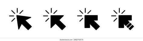 Click Icon Set Pointer Arrow Icon Stock Vector Royalty Free