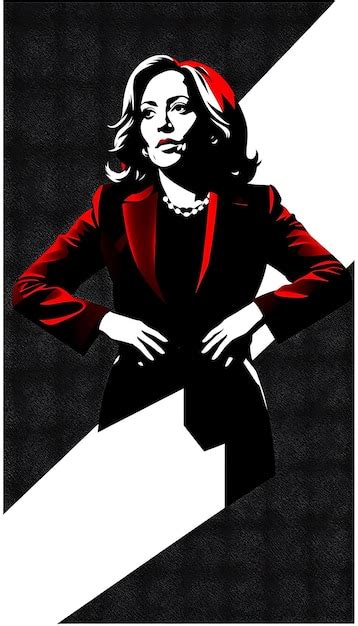 2d Vector Kamala Harris Poster Hands On Hips Assertive Confident Stance