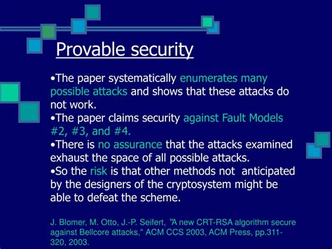 Ppt Cryptanalysis Of A Provably Secure Crt Rsa Algorithm Powerpoint