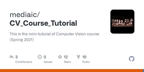 GitHub Mediaic CV Course Tutorial This Is The Mini Tutorial Of Computer Vision Course Spring