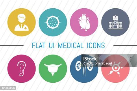 플랫 Ui 8 색상 의료 아이콘 세트입니다 Eps10입니다 매우 유용한 의료 아이콘 설정 간단한 그림입니다 웹 모바일 소프트웨어 및 애플 리 케이 션에 대 한 유용한 아이콘