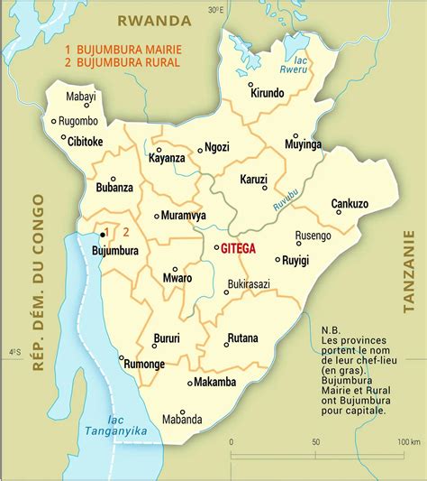 Burundi Carte Administrative Média Encyclopædia Universalis