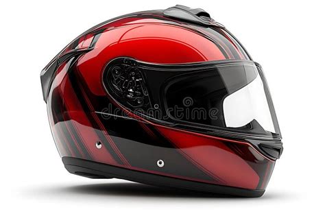 Red And Black Motorcycle Helmet Design 3d Render Of Racing Helmet Stock