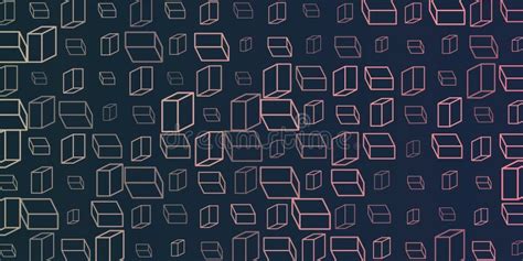 A Vibrant Abstract Pattern Of Repeating 3d Cubes In Red Purple Brown And White On A Dark Blue
