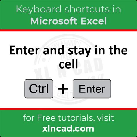 Excel Shortcut To Enter And Stay In The Cell