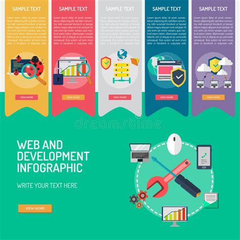 web and development infographic complex stock vector illustration of