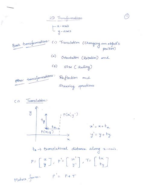 2d Transformations Download Free Pdf Geometric Objects Euclidean