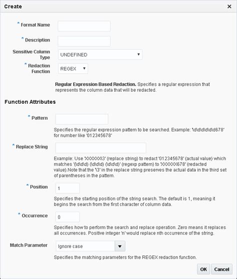 managing oracle data redaction policies in oracle enterprise manager