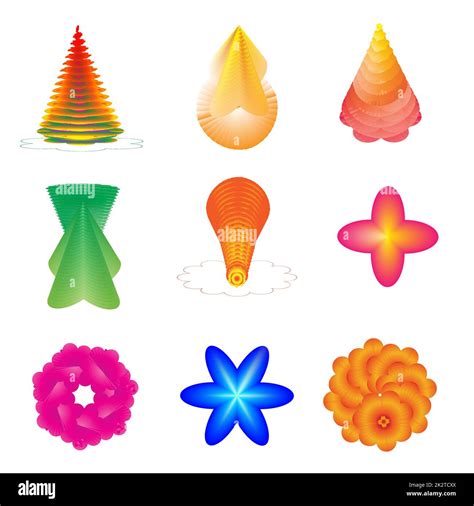 Collection Of Element Pyramid Star Flower T Geometric Shape