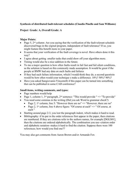 Synthesis Of Distributed Fault Tolerant Schedules Claudio Pinello And