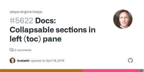 Docs Collapsable Sections In Left Toc Pane · Issue 5622 · Vespa