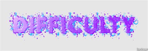 Difficulty Text Effect And Logo Design Word