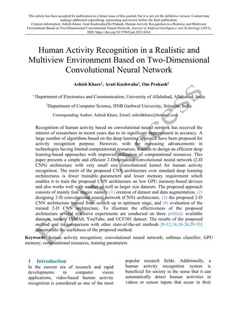 Pdf Human Activity Recognition In A Realistic And Multiview Environment Based On Two