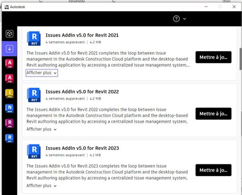 Mise à Jour Autodesk Revit 2021 2022 2023 Le Complément Issues Revit Version V50