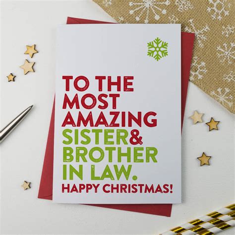 Most Amazing Sister And Brother In Law Christmas Card Aisforalphabet