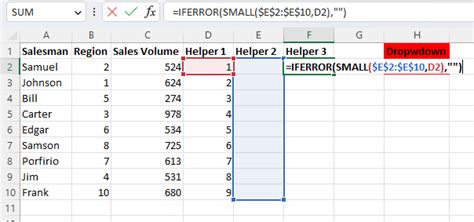 Creating A Drop Down Filter To Extract Data Based On Selection