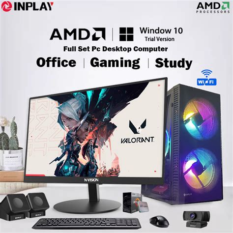 AMD A8 Gaming Desktop 4 Cores 16GB RAM 512GB SSD With Radeon HD Graphics Full Set PC Computer