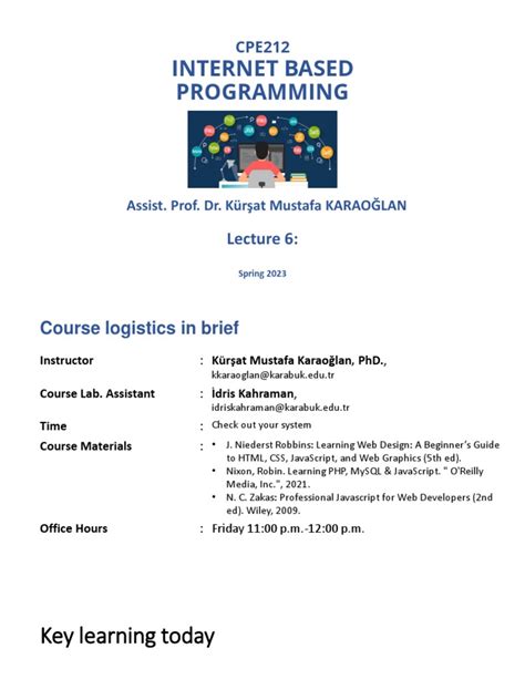 Cpe212 Week6 Pdf Java Script Document Object Model