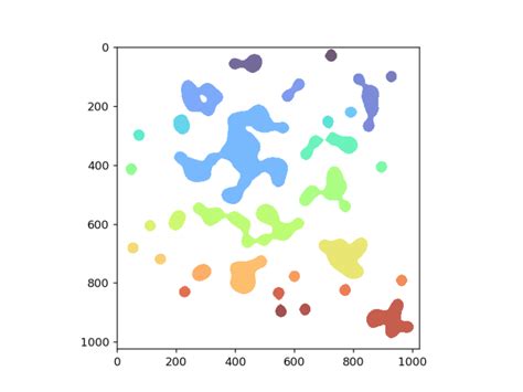 Matplotlib 112 クリックイベントでラベル画像のregionprops情報を表示 サボテンパイソン