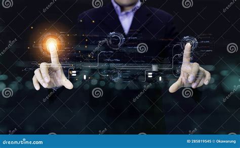 Technology Fingerprint Systems Cyber Security Futuristic Digital Processing Of Biometric