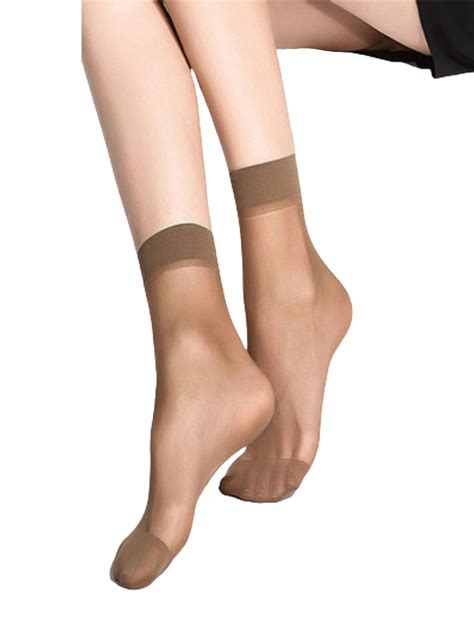 10 Pairs Women Nylon Elastic Short Ankle Sheer Stockings Silk Short