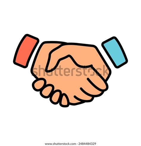 Handshake Line Icon Agreement Partnership Business Stock Vector Royalty Free 2484484329