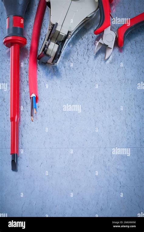 Insulated Turnscrew Insulating Tape Electric Peeling Insulation Wires Construction Concept Stock