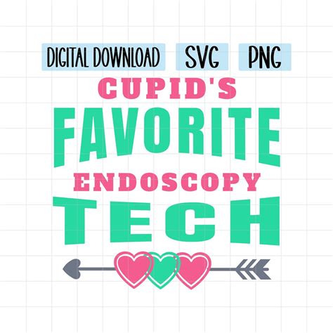 Cute Endoscopy Nurse Tech Cupid Valentines Svg Png Endoscopy Squad