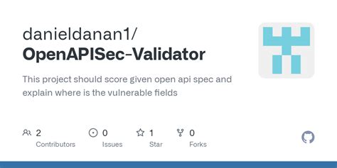 Github Danieldanan1openapisec Validator This Project Should Score