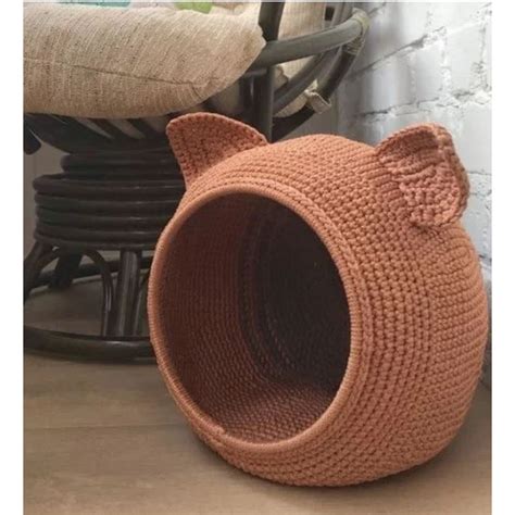 Cat Bed Crochet Pattern Cat Cave Pdf Tutorial Inspire Uplift