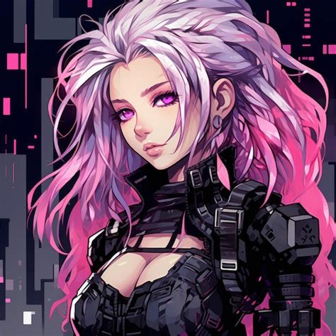 Premium Ai Image Anime Girl With Pink Hair And Purple Eyes