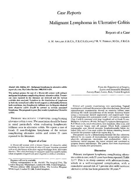 Pdf Malignant Lymphoma In Ulcerative Colitis Dokumen Tips
