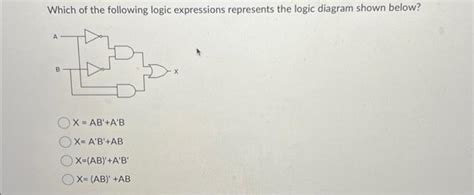 Solved Which Of The Following Logic Expressions Represents