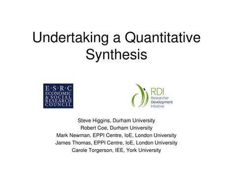 Ppt Undertaking A Quantitative Synthesis Powerpoint Presentation Free Download Id 2987020