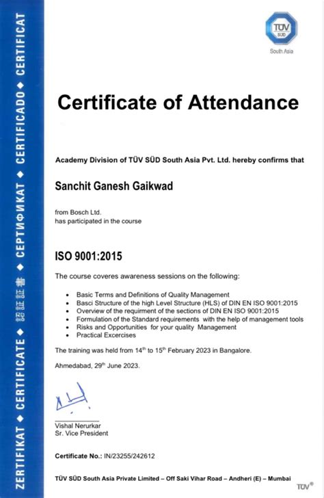 Sanchit Gaikwad On Linkedin Training Successfully Completed On Introduction To Quality Management
