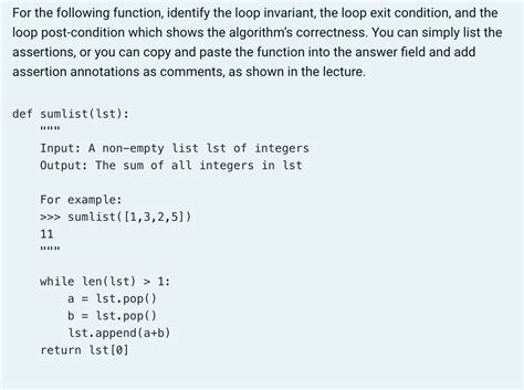 Solved For The Following Function Identify The Loop Chegg