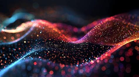 Premium Photo 3d Rendering Of Abstract Particles Wave With Depth Of
