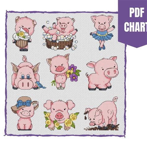 Pig Cross Stitch Etsy