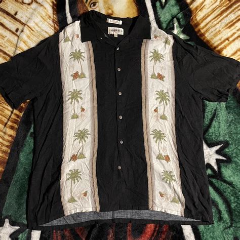 Vintage Button Up Palm Tree Shirt Size Xl Depop