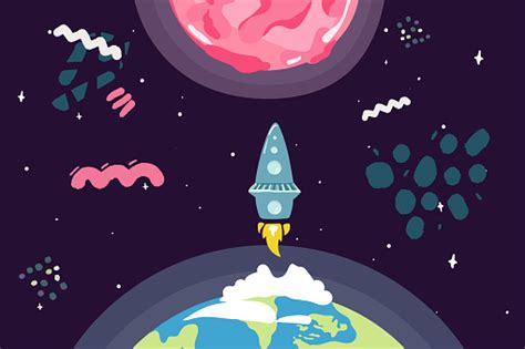 우주 비행사 캐릭터는 평면 만화 스타일로 설정됩니다 인간 우주인과 귀여운 외계인 우주 인포그래픽 벡터 일러스트 레이 션 세트 로켓 위성 우주 정거장 행성 별 화성 꿈같은에