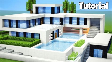 Minecraft How To Build A Large Modern House Tutorial 2 Youtube