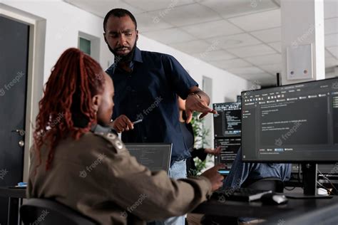 Premium Photo African American Engineers Typing Machine Learning Html
