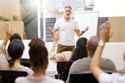 Business Speaker And Man In A Conference Room Presentation And