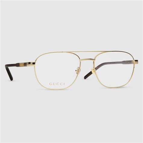 Sa ®غوتشي ‎rectangular Optical Frame In Gold Toned
