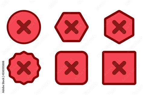Wrong Marks Icon Set Cross Marks Rejected Disapproved No False Not Ok Wrong Choices Task