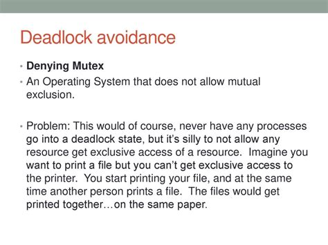 Deadlock Avoidance Deadlock Detection Resource Allocation Graphs Ppt