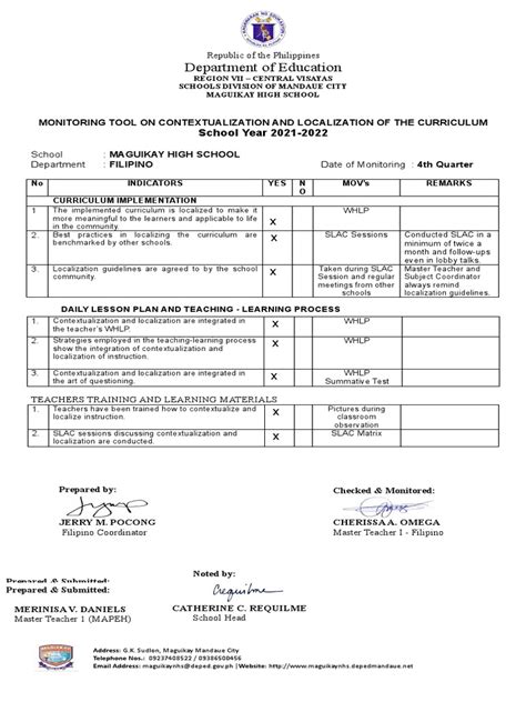 Monitoring Tool On Contextualization And Pdf Curriculum Learning