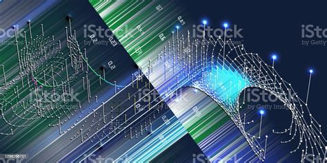 물결 모양의 색상 그리드 데이터 및 어두운 에 흐린 선추상 다각형 분석 배경 빅 데이터 비즈니스 과학 및 기술 배너 감정에 대한 스톡 벡터 아트 및 기타 이미지 Istock
