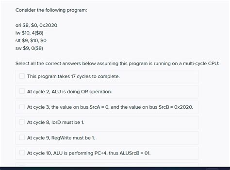 Solved Q1 Multi Cycle Cpu 4 Points Given The Following